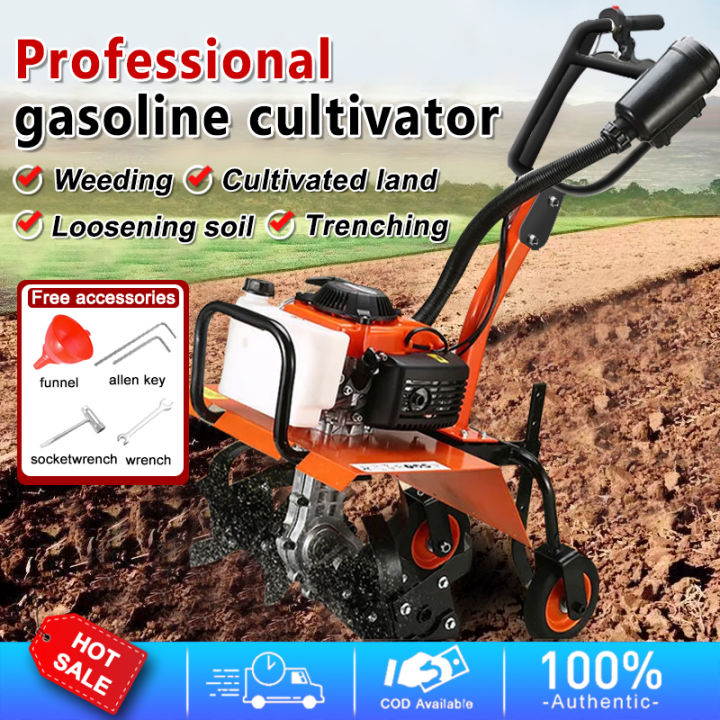 Outdoor Multi-Function Gasoline Small Rotary Cultivator, Agricultural ...