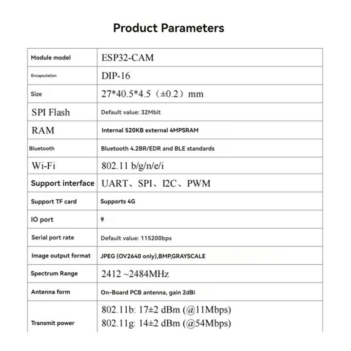 ESP32-CAM Development Board WiFi Module+OV2640 Camera+Base ESP32 WIFI Bluetooth IoT Motherboard ...
