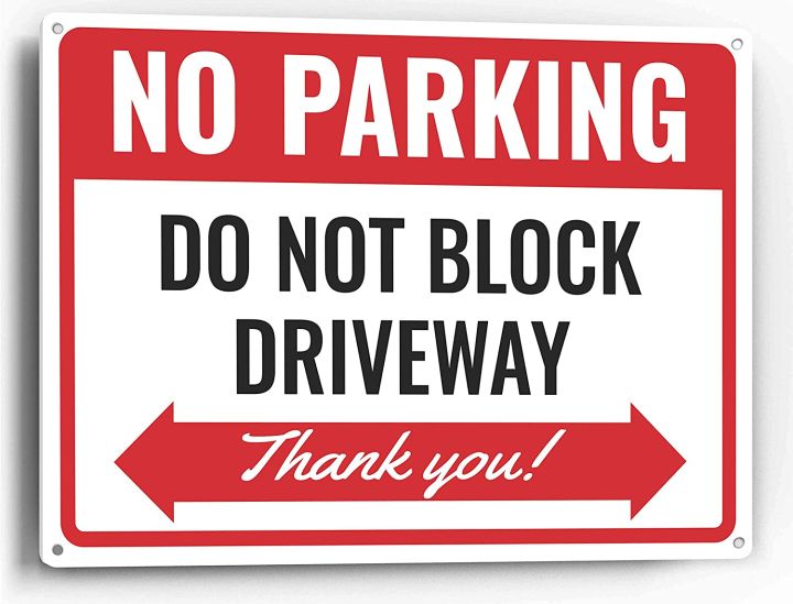 NO Parking Do Not Block Driveway Heavy Duty Plastic PVC Sign Large x ...