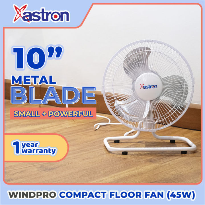 Astron Windpro 10" Compact Floor Fan (White) | Metal Blade | Small ...