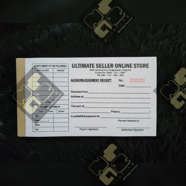 Acknowledgement Receipt 4pads, 8pads, 16pads, 20pads ( Customized ...