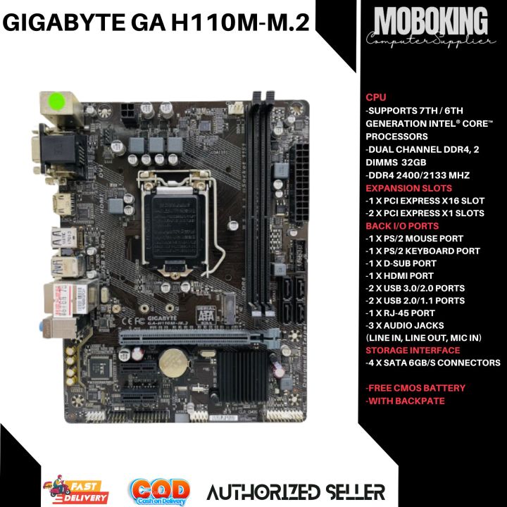 GIGABYTE GA H110M-M.2 7th 6th GEN Motherboard h110 Socket LGA 1151 i3 ...
