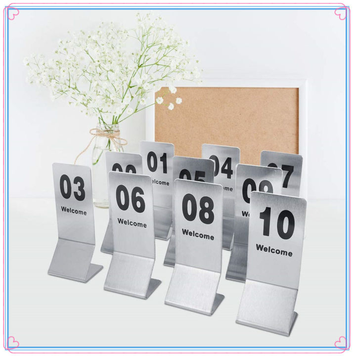 10pcs Table Number Plate Double-sided Square Table Number Digital Card ...