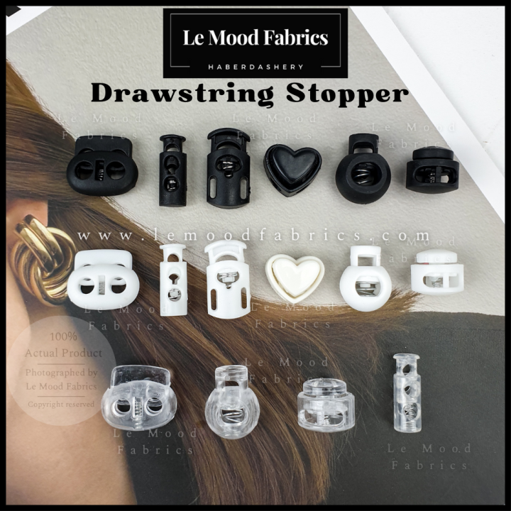 Le Mood Drawstring Stopper Plastic Cord Lock Toggle Clips Barrel ...