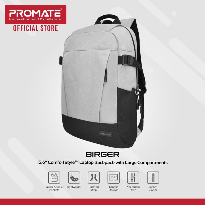 Promate Birger 15.6" ComfortStyle™ Laptop Backpack with Large ...