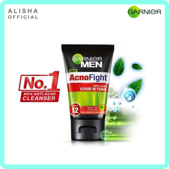 GARNIER Men Acno Fight Anti Acne Scrub In Foam - Sabun Pembersih Wajah Untuk Kulit Berjerawat ...