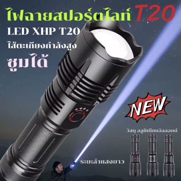ไฟฉายซูม ไฟฉายสปอร์ตไลท์ รุ่นJX-2025 T20 5 โหมด ทนทาน สว่างมาก ระยะลำแสงยาว กันน้ำ | Lazada.co.th