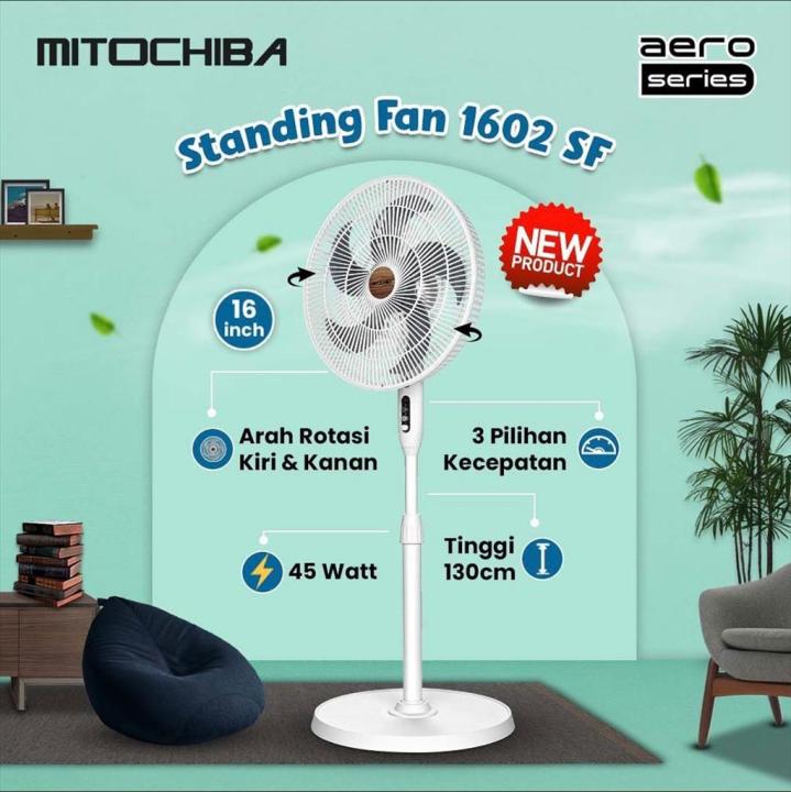 MITOCHIBA Stand Fan AERO SERIES - Kipas Angin Berdiri Kaki Bulat 16 ...