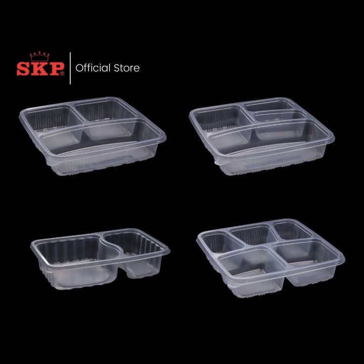 SKP Premium Clear Plastic Square Food Container with Lid - Disposable ...