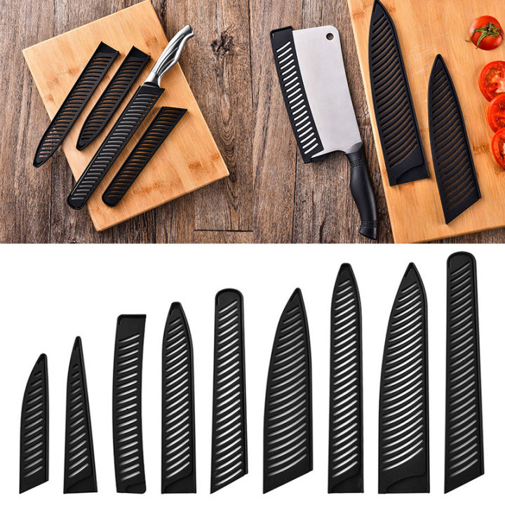 GUAN Kitchen Plastic Knife Covers Black Edge Guards Case Knife Blade ...