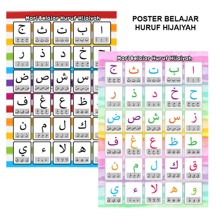 (A4 & A3 SIZE) POSTER HIJAIYAH ARABIC LEARNING POSTER | Lazada