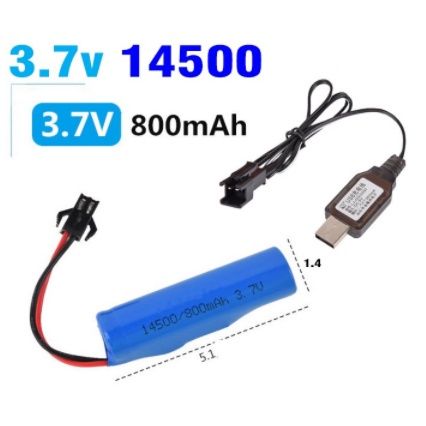 Pin sạc 14500 3.7v 800mAh cho đồ chơi điều khiển, xe ô tô điều khiển ...