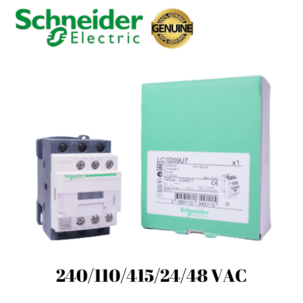 Schneider ( LC1-D09 ) 25A 1a1b AC Magnetic Contactor 3Pole 240/110/415/24/48 VAC | Lazada