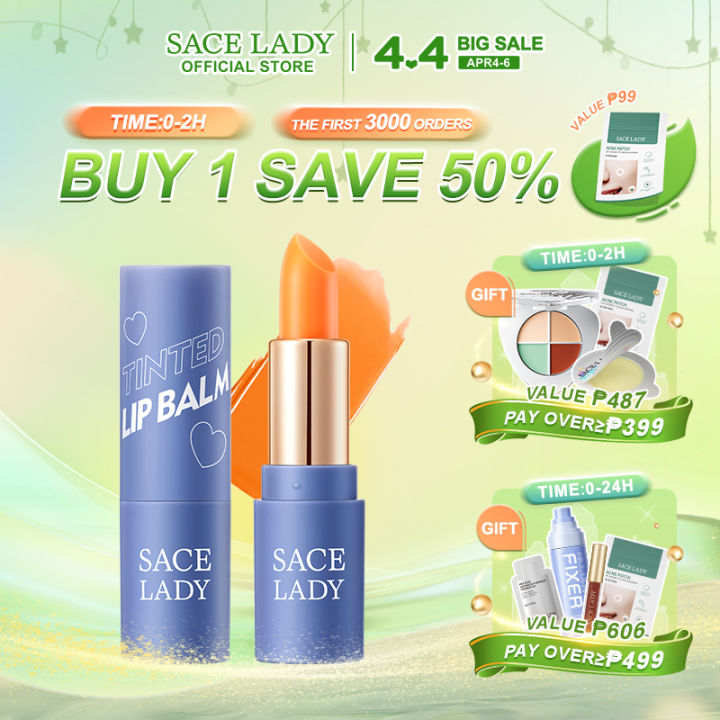 SACE LADY Moisturizing Tinted Lip Balm Natural Non-sticky Essential Oil ...