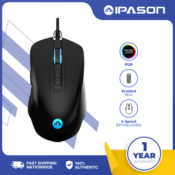 IPASON Professional Gaming Mouse RGB Backlight Wired Mice Game Optical ...