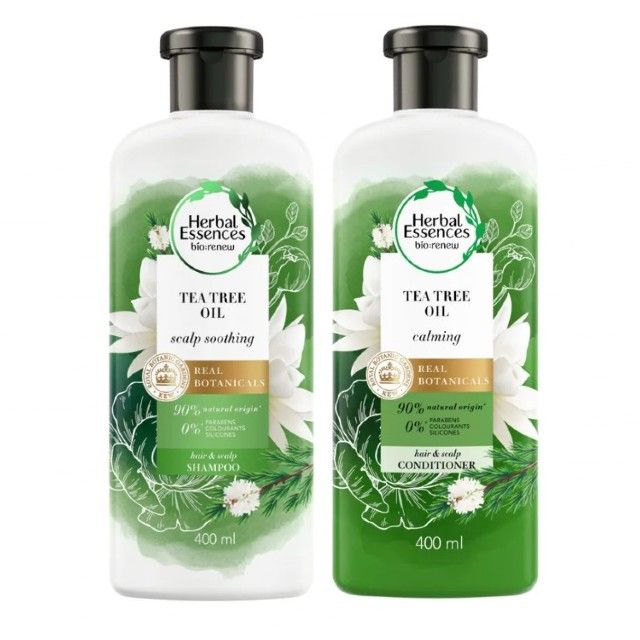 Herbal Essences Tea Tree Oil Hair & Scalp (Shampoo & Conditioner 400ml) Exp 2025 | Lazada