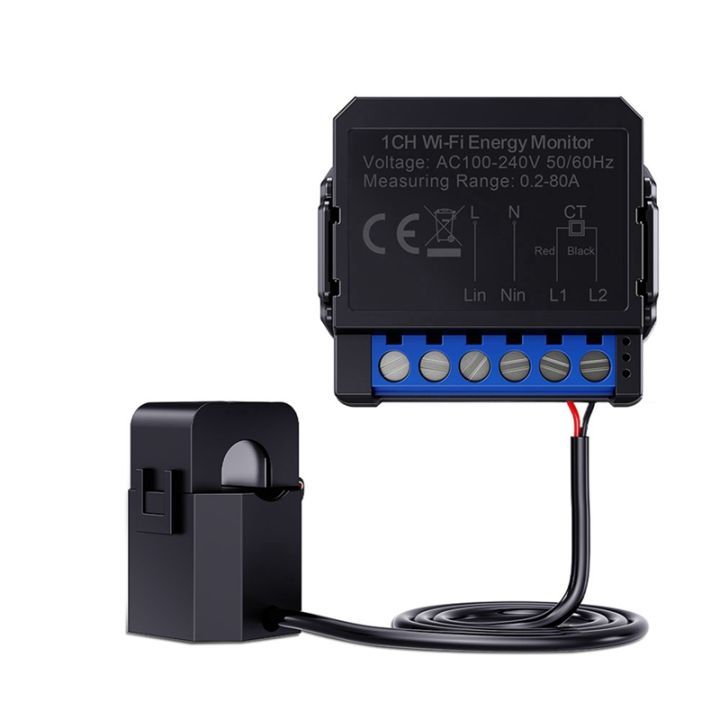 Tuya WiFi Energy Meter 80A with Current Transformer Clamp KWh Meter ...