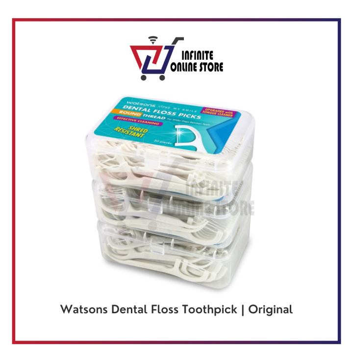 Watsons Original Dental Floss Picks Flat / Round (50s x 3 Boxes) | Lazada