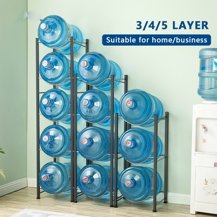 1 PCS 3/4/5 Layer Bucket Rack Barreled Mineral Water Storage Rack Big ...