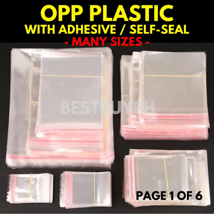 OPP Clear Plastic w/Adhesive [Page 1] Good Qualilty [Many Sizes] NK1 ...