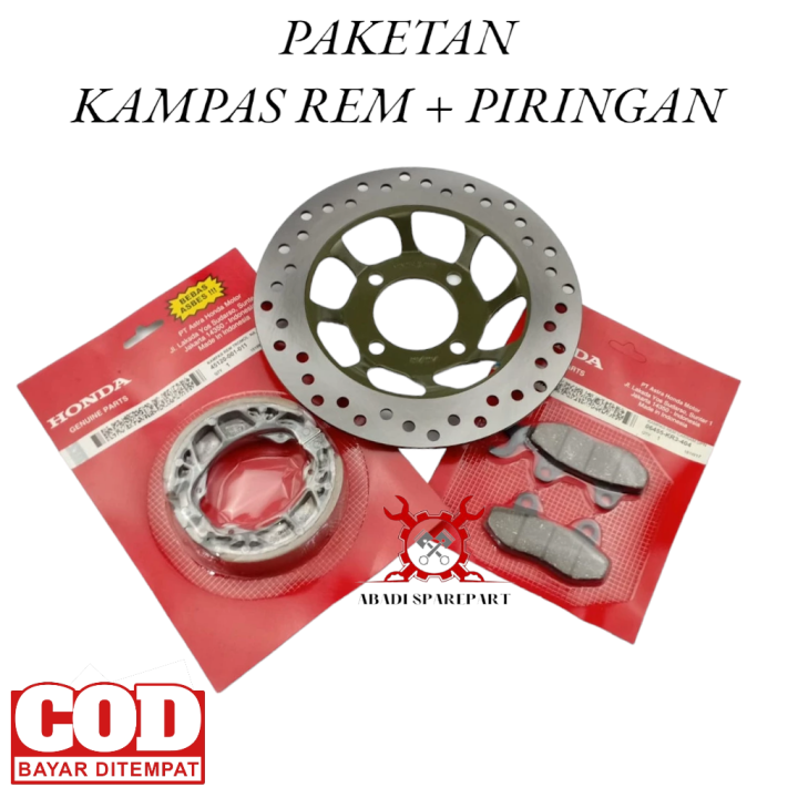 Paketan Piringan Cakram Depan Kampas Rem Belakang Dispad Depan Supra x 125 Kharisma Revo 100 Cs1 ...