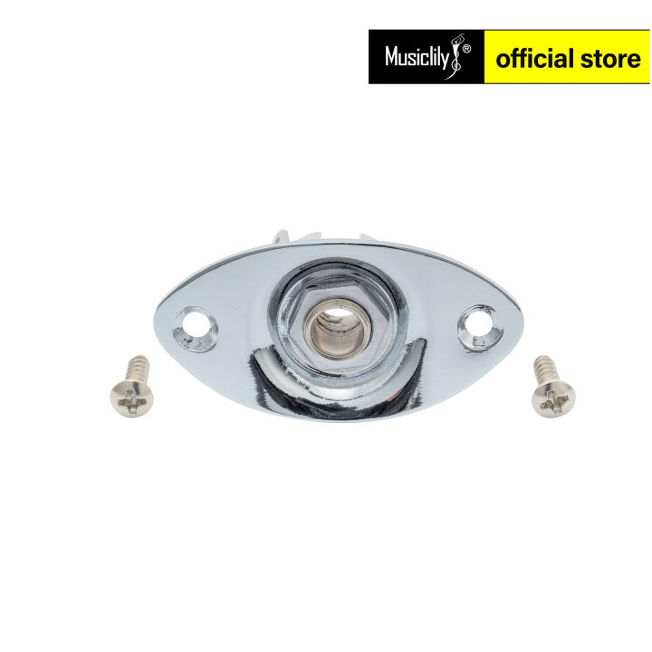 Musiclily 6.35mm Oval Guitar Loaded Jack Socket Plate for Electric ...