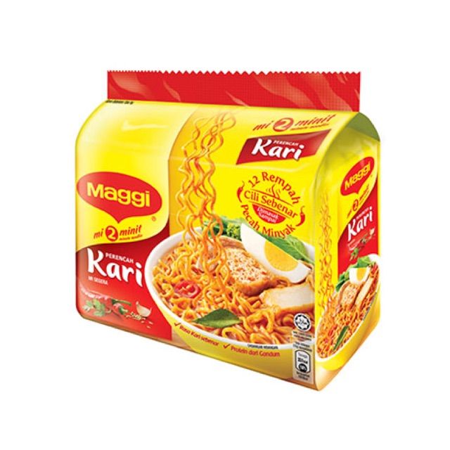 Maggi Mee Instant Noodles Curry | Maggi Mi Segera Kari (5 Packs x 79g ...