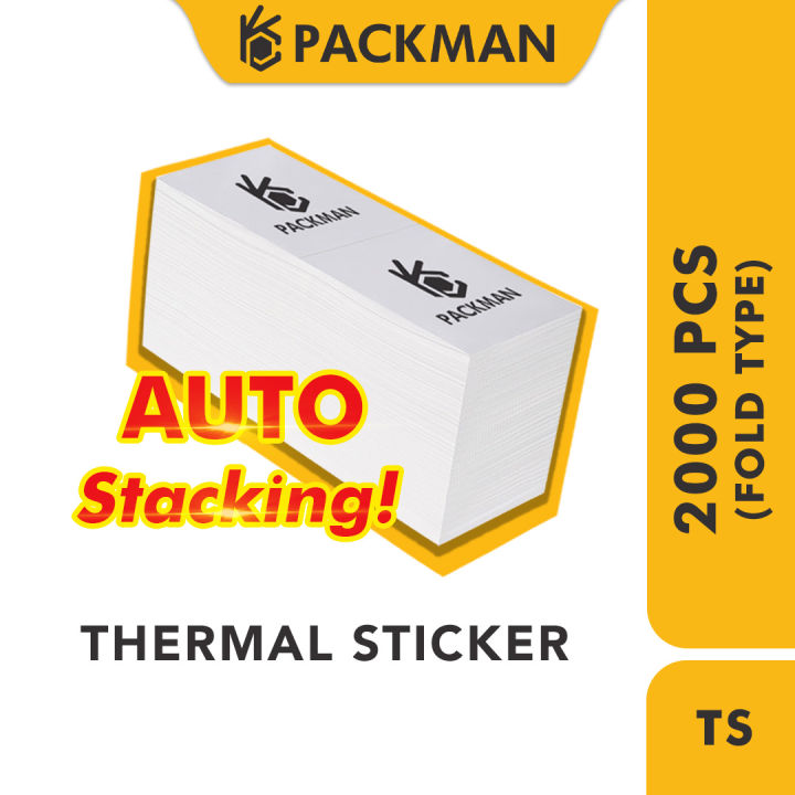 2000pcs Thermal Label Sticker Folding Thermal Printer Sticker Thermal ...
