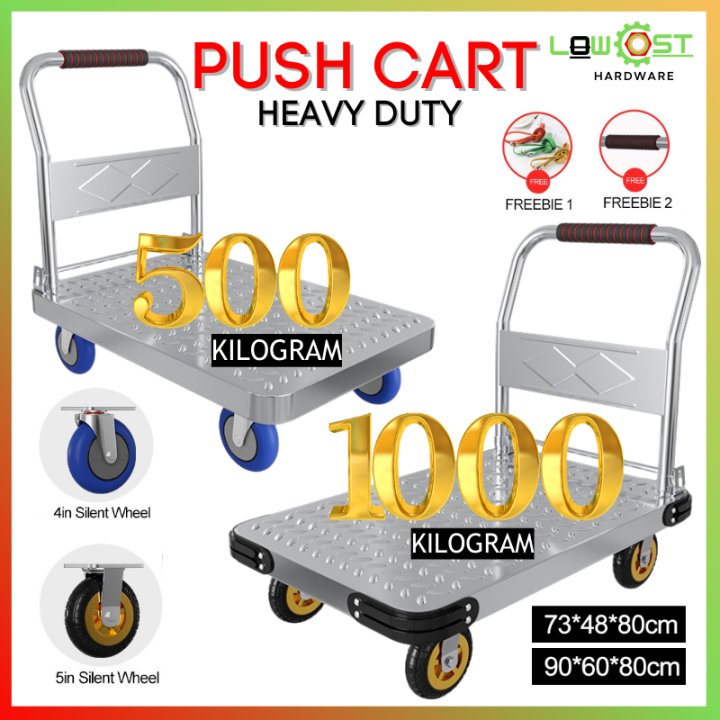 Heavy Duty Push Cart Hand Truck Trolley Push Cart Capacity150kg 200kg ...