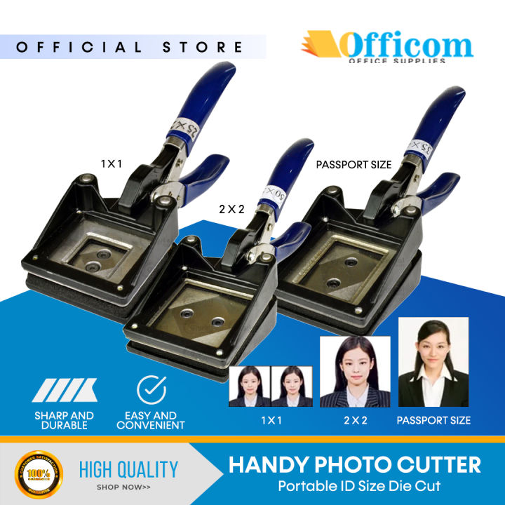 Officom Handy Photo Cutter School Supplies (1x1 / 2x2 / Passport Size ...