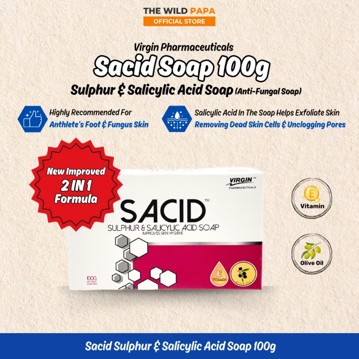 Sacid Sulphur & Salicylic Acid Soap 100g / Cleanser 200ml Skin Fungal ...