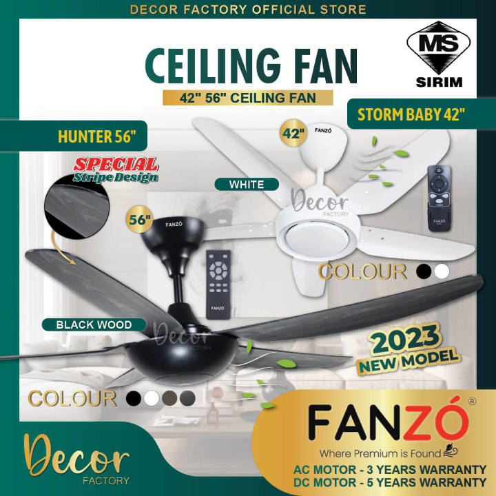 FANZO Hunter Storm Galaxy Primo Ceiling Fan Baby Fan 46 Inch 56 Inch DC ...