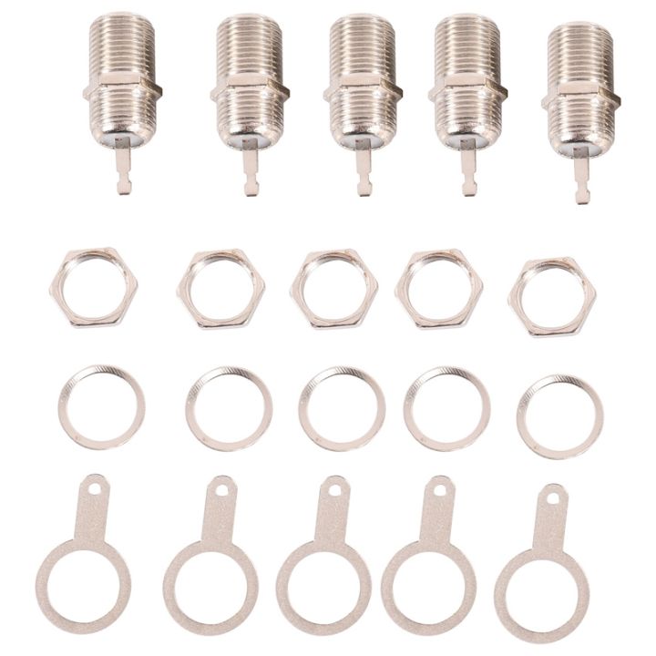 5 Pcs F Type Panel Mounted Socket Female Jack Solder Connector Adapter ...
