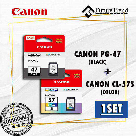 Canon PG-47 PG47 (Black) +CL-57s CL57s (Color) Genuine Ink Cartridge ...