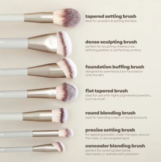Absidy Makeup Brushes Round Blending/ Tapered Setting/ Dense Sculpting ...