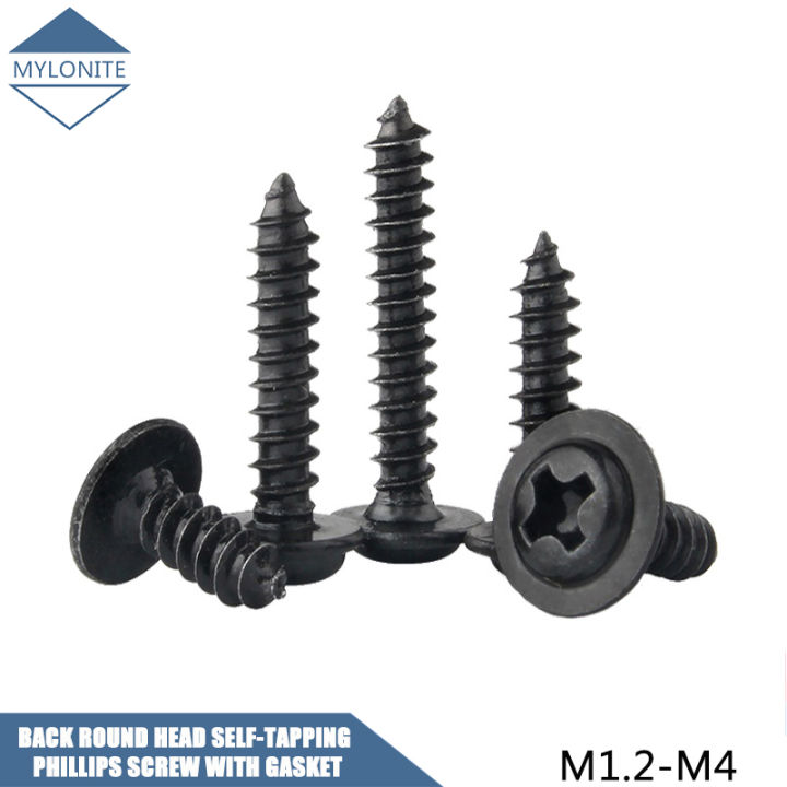 Small Size M1.2 M1.4 M1.7 M2 M2.3 M2.6 M3 M4 Black Zinc Phillips Round ...