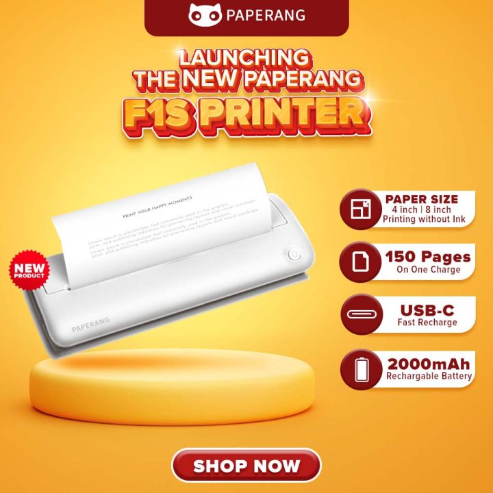 Paperang New F1S Printer Portable Inkless A4 Printing on-the-go | Lazada PH