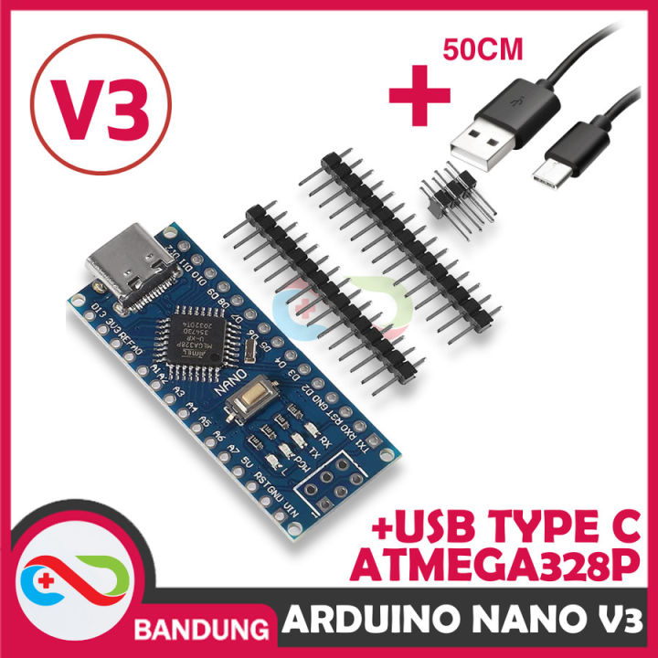 ARDUINO NANO V3.0 ATMEGA328 TYPE-C PLUS KABEL | Lazada Indonesia