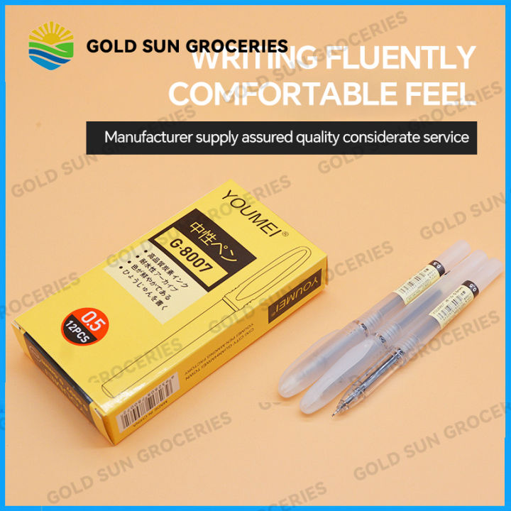 12pcs/Box G-8007 Black Gel Pen Sign Pen Japan 0.5 mm Gel pens Ballpens ...