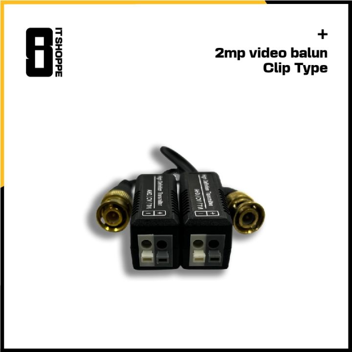 2mp video Balun Clip Type 1 Pair Passive Video Balun CCTV UTP Cat-5 BNC ...