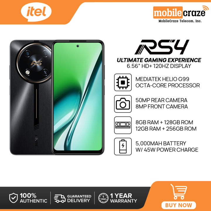 Itel RS4 Smartphone | 8GB+128GB / 12GB+256GB | MediaTek Helio G99 | 6.56” 120Hz HD+ Display ...