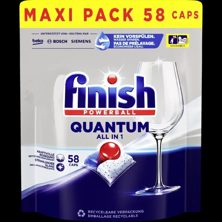 58 Tabs Finish Quantum All in 1 -Dishwasher Tablets/Made in Germany ...