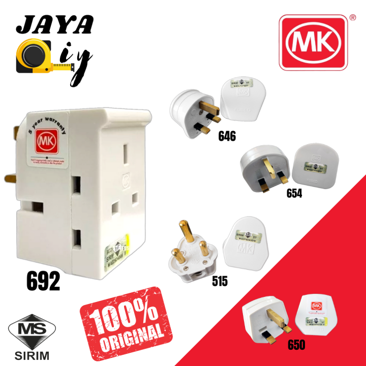 HEAVY DUTY [SIRIM] MK 13A 15A 3 Pin Plug Top / 3 Way 13A Adaptor with ...