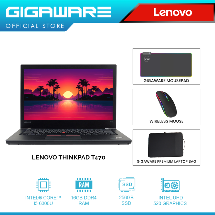 Lenovo ThinkPad T470 14" FHD (1920 x 1080), Intel Core i5-6300U 8 GB DDR4 RAM, 256 GB SSD ...