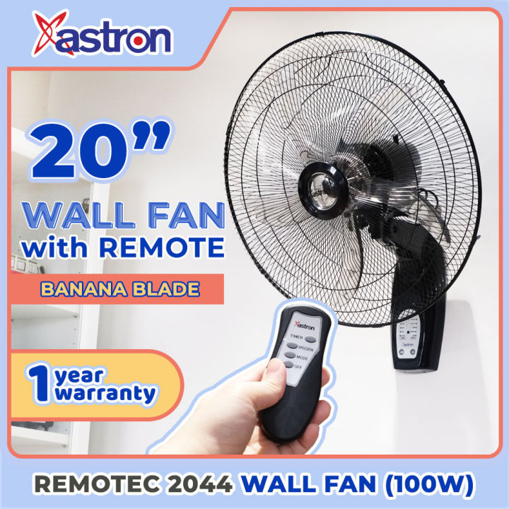 Astron Remotec 2044 20" Wall Fan (Black) | with Remote and Timer ...