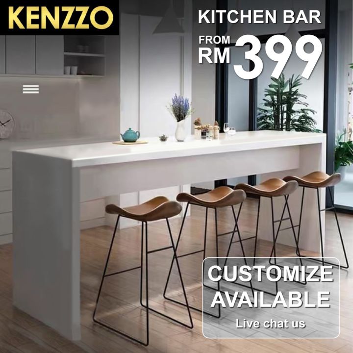 KENZZO Kitchen Bar / Dining Table / Meja Makan/Counter bar Table | Lazada