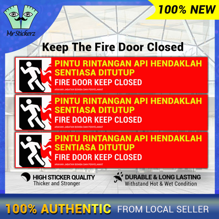 Fire Door Keep Closed Avoid Entry of Unauthorized People High Sticker ...