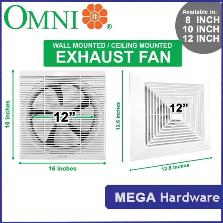 OMNI Wall Mounted / Ceiling Mounted Exhaust Fan 8 10 12 | Lazada PH