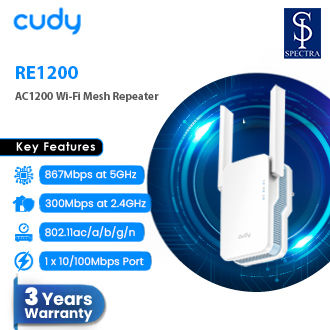 Cudy RE1200 | AC1200 Wi-Fi Mesh Repeater | Lazada