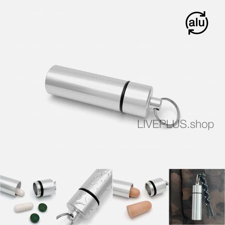 Mini Aluminium Canister with Key Ring — Container Metal Capsule ...